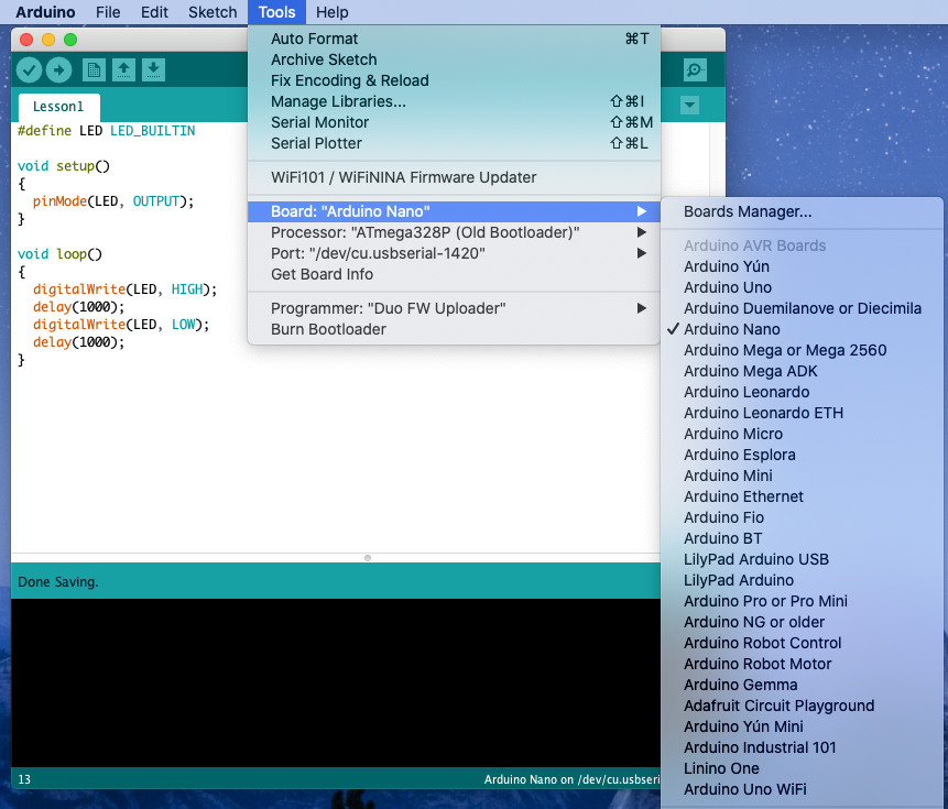 Arduino Lesson 1 - My First Sketch